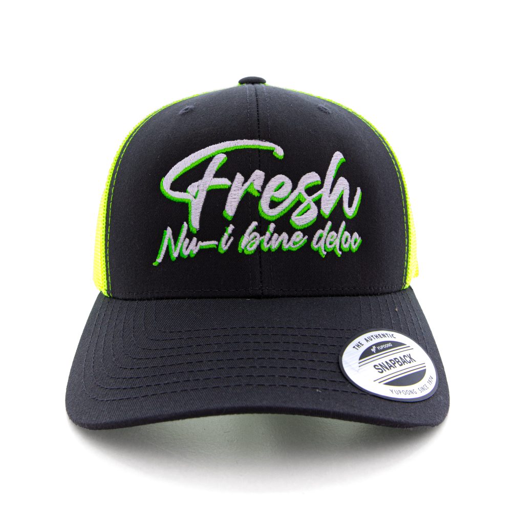 Șapcă Fresh gri cu verde electric - Acasa la Puya